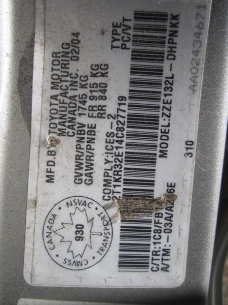 2004 Toyota Matrix Lid/Gate Assembly-Stock# 219104